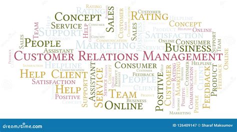 Customer Relations Management Word Cloud Stock Illustration Illustration Of People