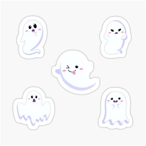 Cute Boo Ghost Emoji Sticker For Sale By Pixelish Redbubble