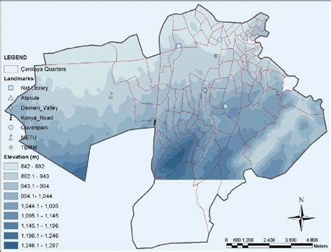 20 Kriging Interpolation Map Derived From The Sample Elevation Points Download Scientific Diagram