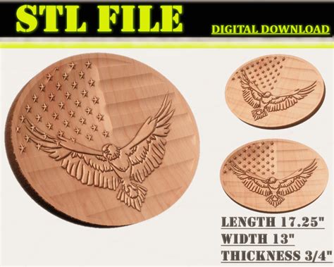 3d Stl File For Cnc Router Eagle American Flag Stl File For Cnc