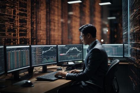 Premium Ai Image Portrait Of A Woman Working On Computer Typing Lines Of Code That Appear On