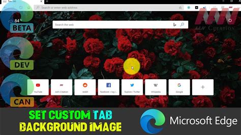 How To Set Custom Tab Background Image On Microsoft Edge Chromium Youtube