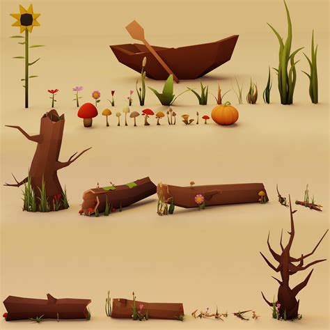 Artstation Enviroment Low Poly Game Assets