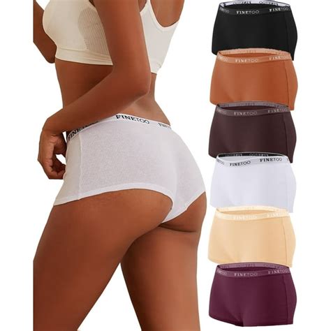 Finetoo Womens Cotton Boxer Briefs Full Coverage Ladies Boyshort