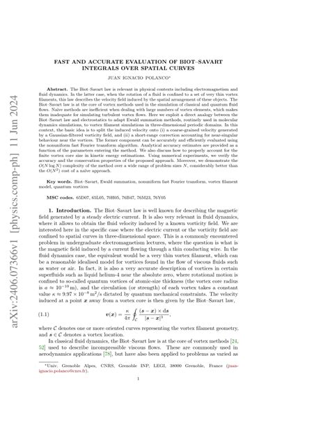 Pdf Fast And Accurate Evaluation Of Biot Savart Integrals Over