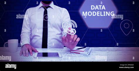 Text Caption Presenting Data Modeling Word For Process Of Transferring Data Between Data