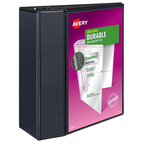 Avery Durable View Binder 3 Ring 5 Ezd Rings Black Tear Resistant