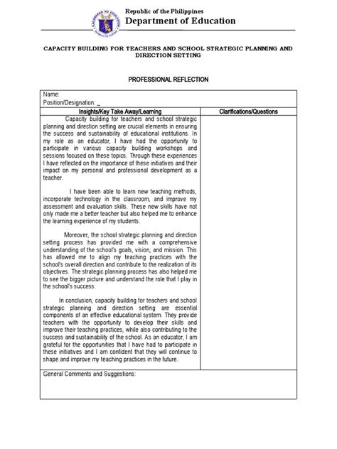 Professional Reflection Pdf