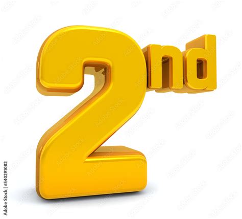 Second Place 3d Isolated On White Background Winner Number Two Second Place 3d 2nd Shiny 3d