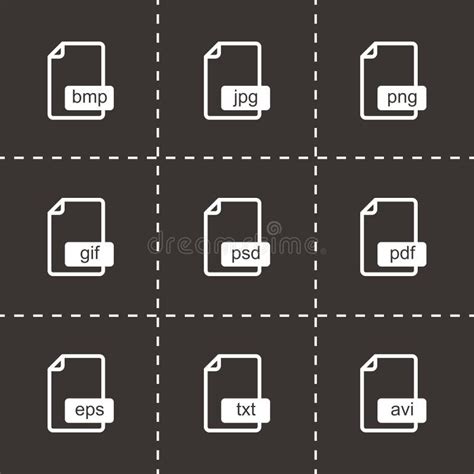 Computer File Format Icons Stock Illustration Illustration Of Formats