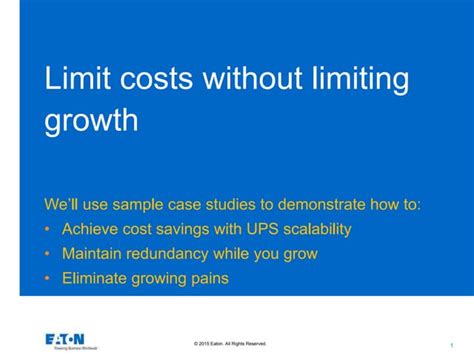 Limit Data Center Costs Without Limiting Growth Pptx