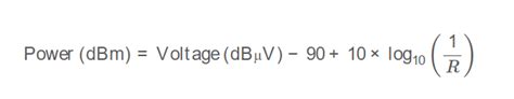 Dbµv To Dbm Calculator