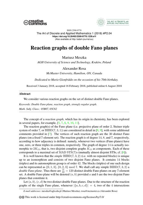 Pdf Reaction Graphs Of Double Fano Planes