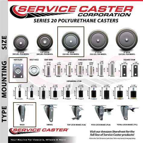 Service Caster 4 Piece Polyurethane Caster Set Wayfair