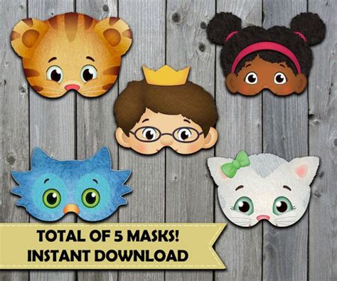 Daniel Tiger Masks Instant Download