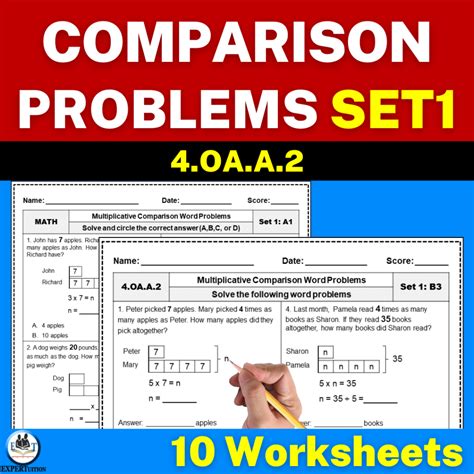 Multiplicative Comparison Word Problems Worksheets Set Made By Teachers