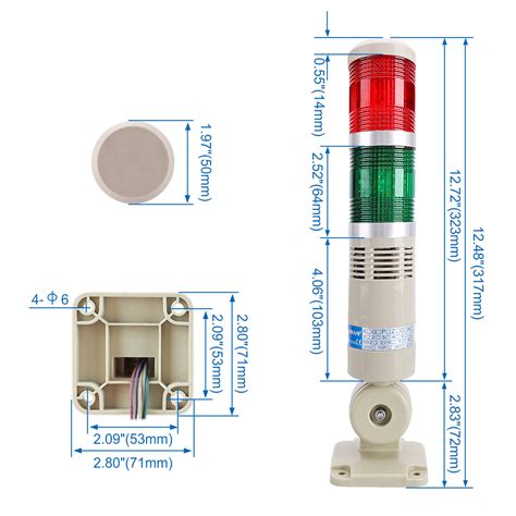 Signal Tower Stack Lights With Buzzer 2 Layer Lights With Rotatable