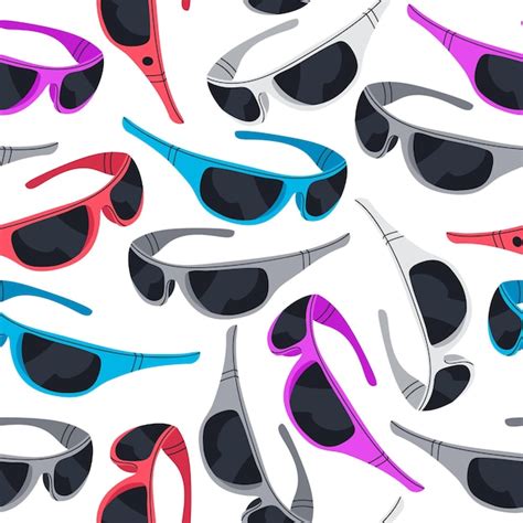 Premium Vector Sunglasses Seamless Pattern Fashionable Sport Sunnies