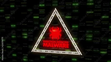 Warning Malware Over Animated Data Loop 12 Stock ビデオ Adobe Stock