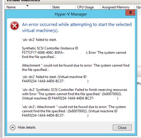 Hyper V Manager VM Fails To Start After A Move Rocky Mountain Tech Team