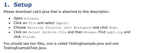 Solved 1 Setup Please Download Lab3java That Is Attached