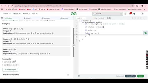 Missing Number In Array Java Coding Interview Question Explained