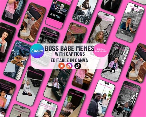 Business Woman Meme Templates With Captions Editable Canva Instagram