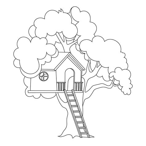 How To Draw A Tree House Step By Step