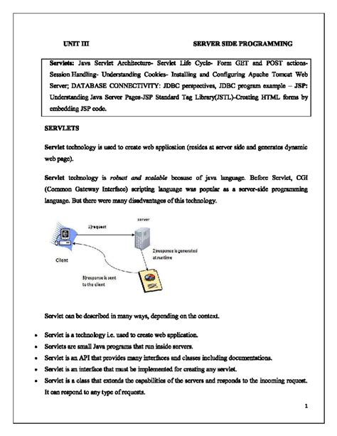Unit 3 Wt Lecture Notes On Java Servlets And Web Application