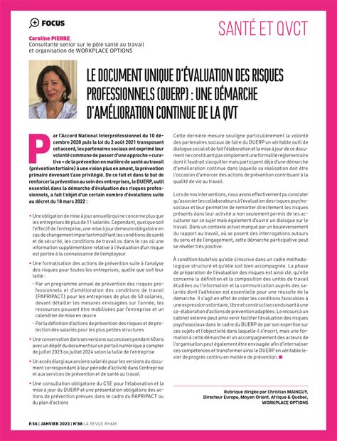 Le Document Unique Dévaluation Des Risques Professionnels Duerp