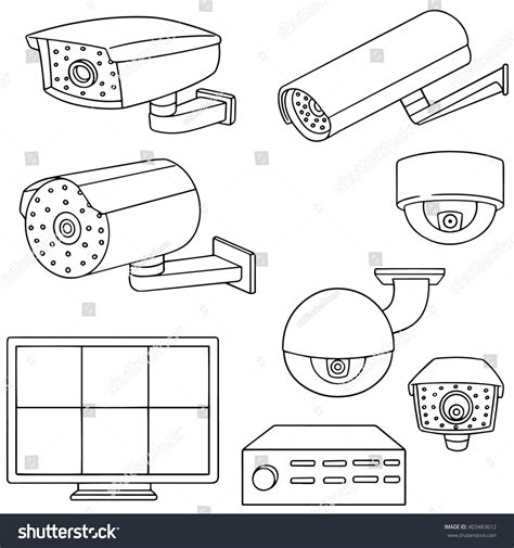 Vector Set Security Camera Stock Vector Royalty Free 403483612