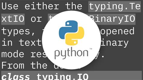 Type Hint For A File Or File Like Object Youtube