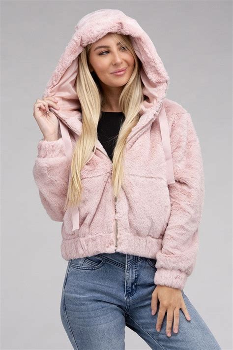 Bmc🖤fluffy Zip Up Teddy Hoodie Babes Mamas And Chaos