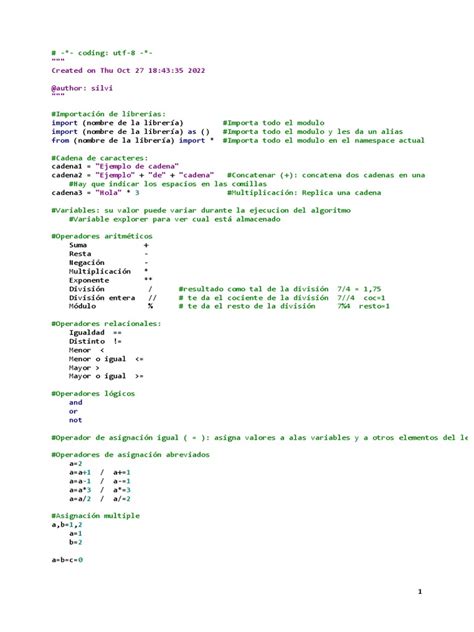 Introducción A Los Conceptos Básicos De Programación En Python Pdf