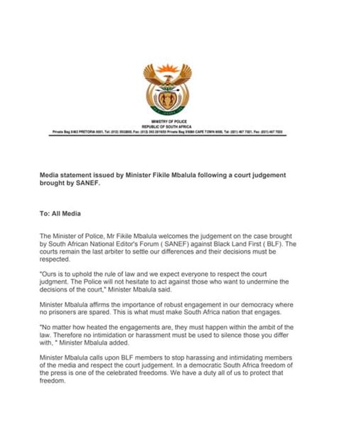 Saps Statement On Police Killings Docx