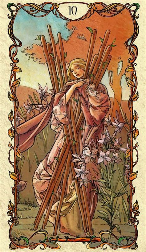 Ten Of Wands Tarot As Feelings Theyre Carrying Everything And Still Walking Toward You Elvi