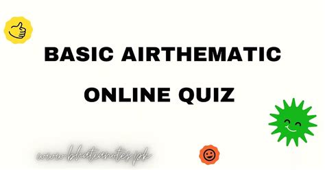 Basic Arithmetic Online Quiz Mathematics