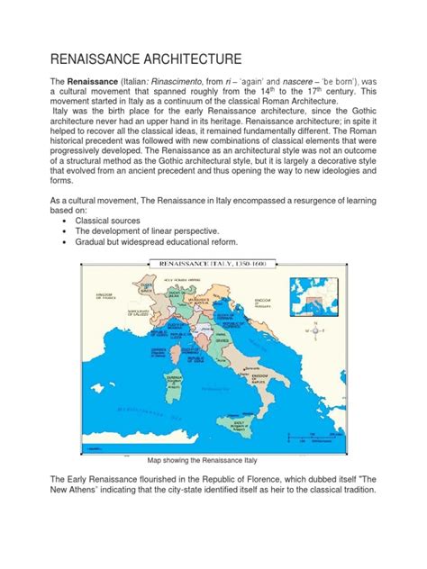Renaissance Architecture Principles Phases Features