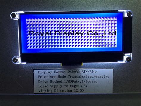 240x80 Cog Ic St7529 Transflective Lcd Display Fstn Fpc Parallel