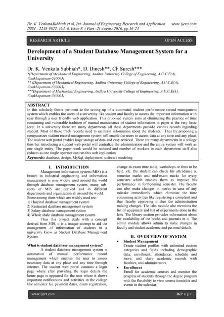 University Database Management Project Pptx Databases Computer