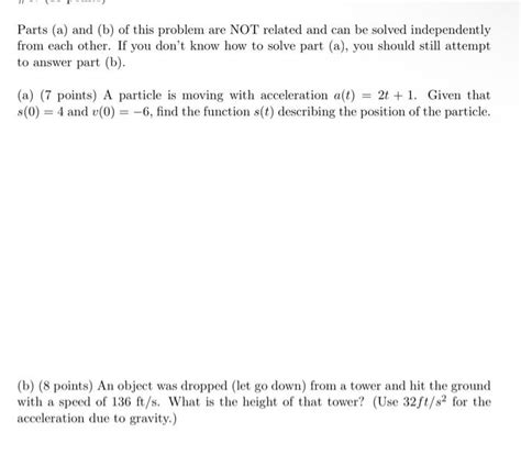 Solved Parts A And B Of This Problem Are Not Related And