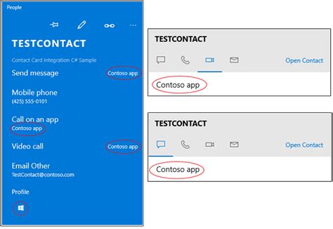 Connect Your App To Actions On A Contact Card Uwp Applications Microsoft Learn