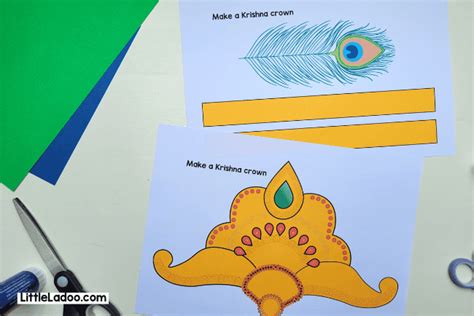 Printable Krishna Crown For Joyful Janmashtami Celebrations