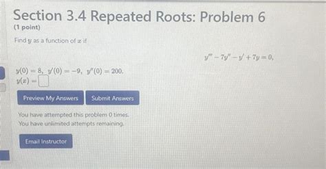 solved section 3 4 repeated roots problem 6 1 point find