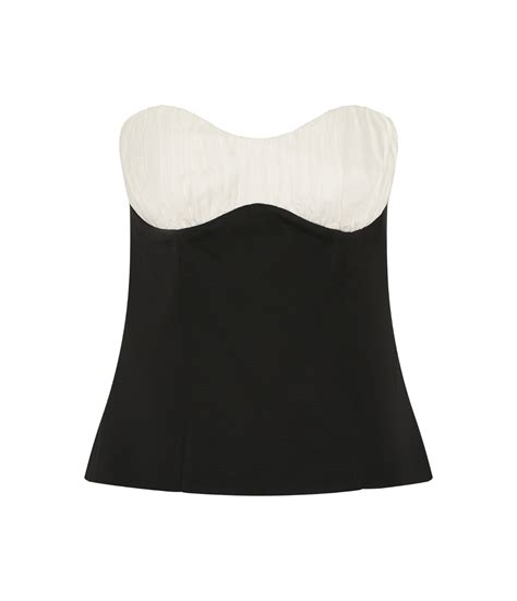 Third Form Elysian Strapless Bodice Top In White Black Mode Sportif