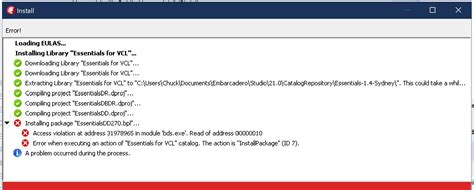 Delphi Error Installing Package Using Getit Manager Stack Overflow
