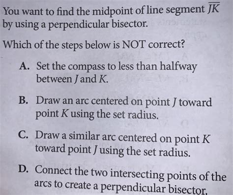 solved you want to find the midpoint of line segment jk by
