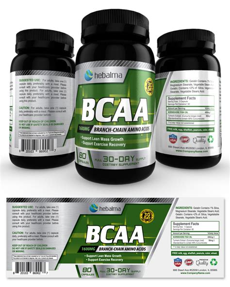 Bcaa Amino Acids Supplement Label Template Dlayouts Graphic Design Blog