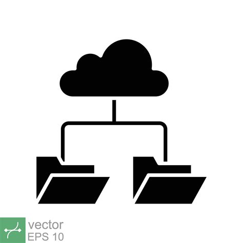 Cloud Storage Icon Simple Solid Style Digital File Organization Service Upload Computer
