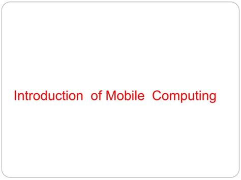 Mobile Computing Unit 1gsm Ppt